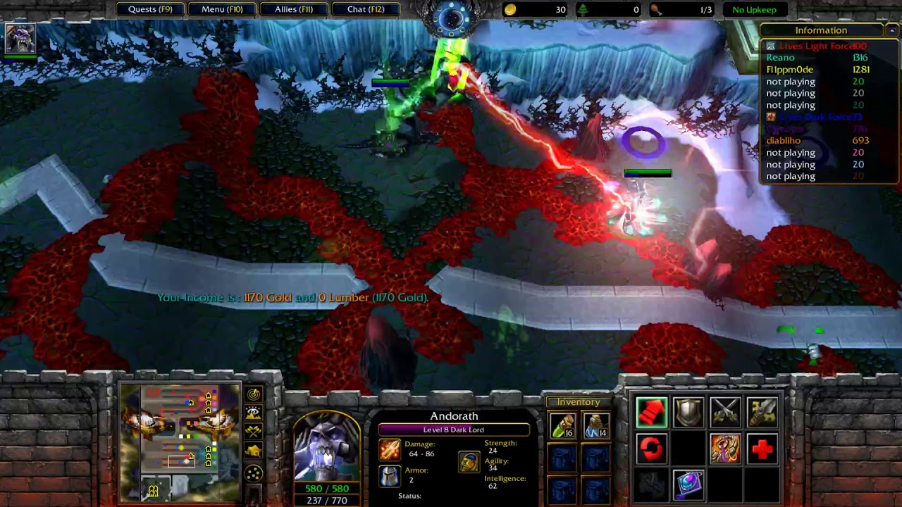 Warcraft 3: Hero Line Wars ROC 2v2 w/ Sub! - YouTube