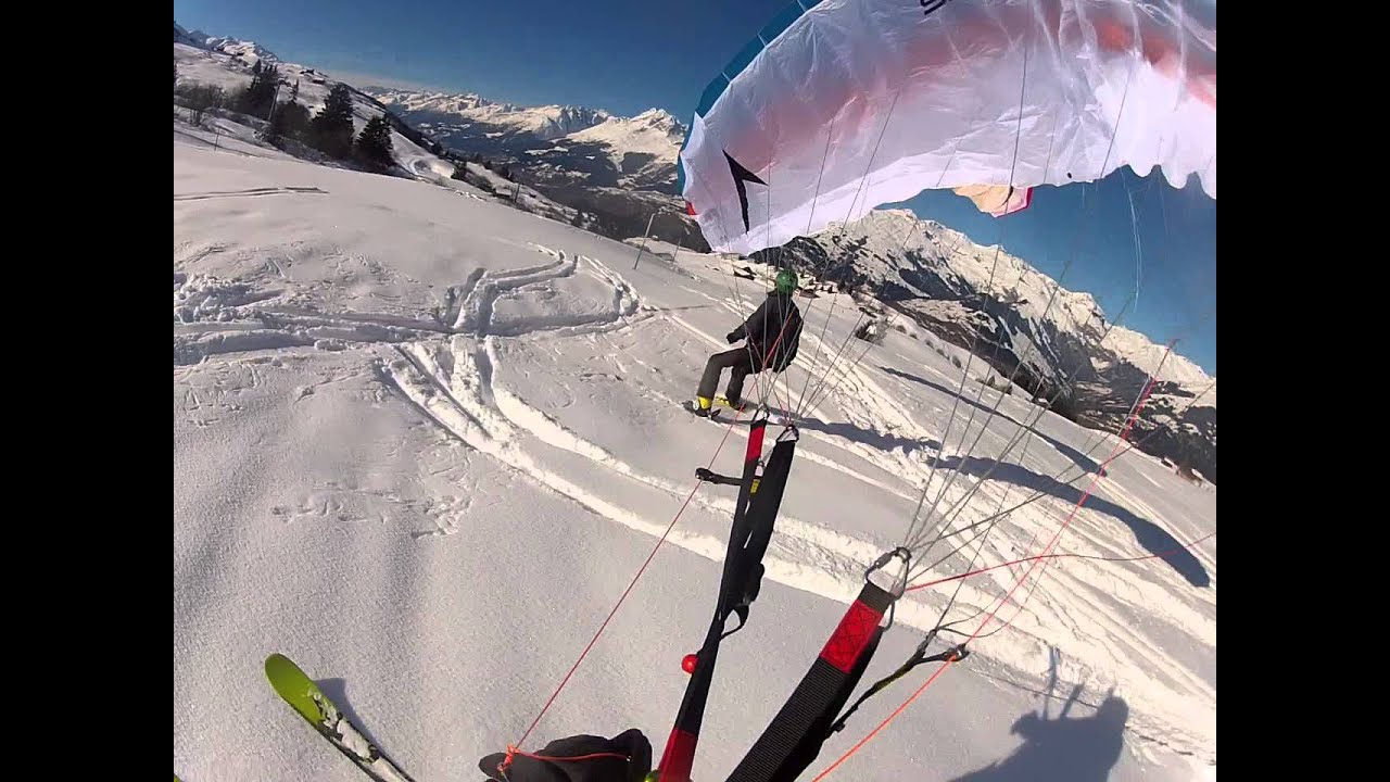 Speedflying Obersaxen Piz Mundaun Jan. 2014 - YouTube