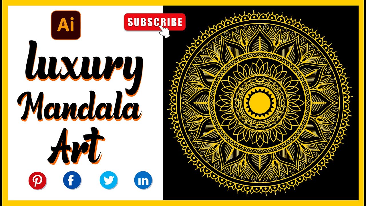 Easy luxury Mandala Design in Adobe Illustrator Tutorial Tutorial step-by-step guide - YouTube