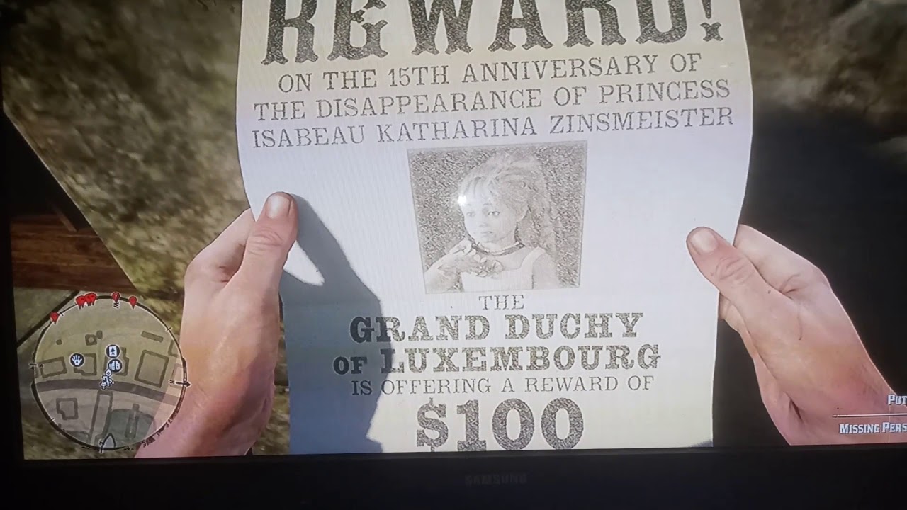 RDR2 Missing Person Reward Poster of Princess - YouTube