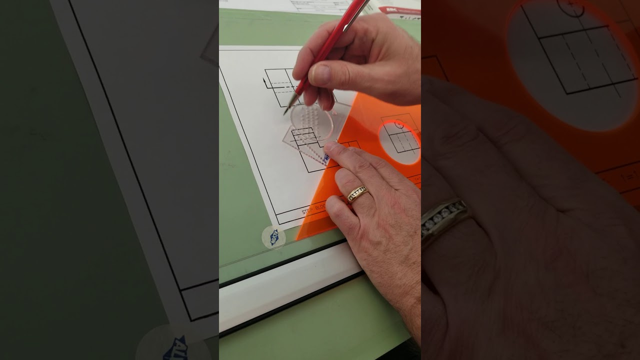 Ames Lettering Guide to draw Section Lines - YouTube