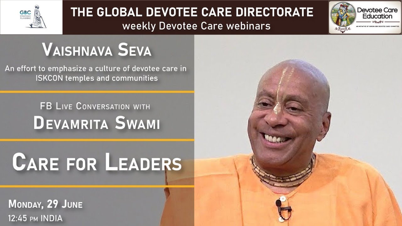 Care for the Leaders by Devamrita Swami - YouTube