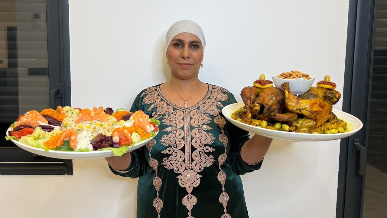 Djej mhamer, salade Composée a la marocaine. Repas pour mes invités 🥗🐓 ...