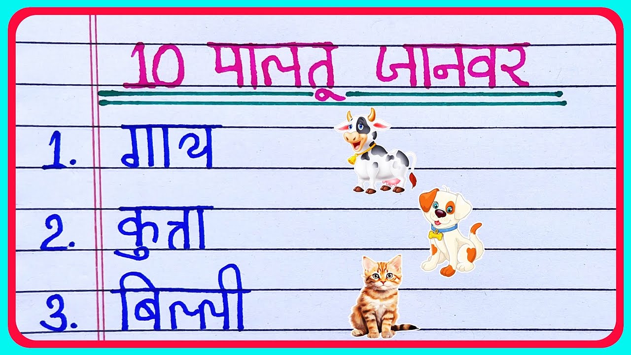 10 pet animals name in hindi || 10 पालतू जानवरों के नाम || paltu ...