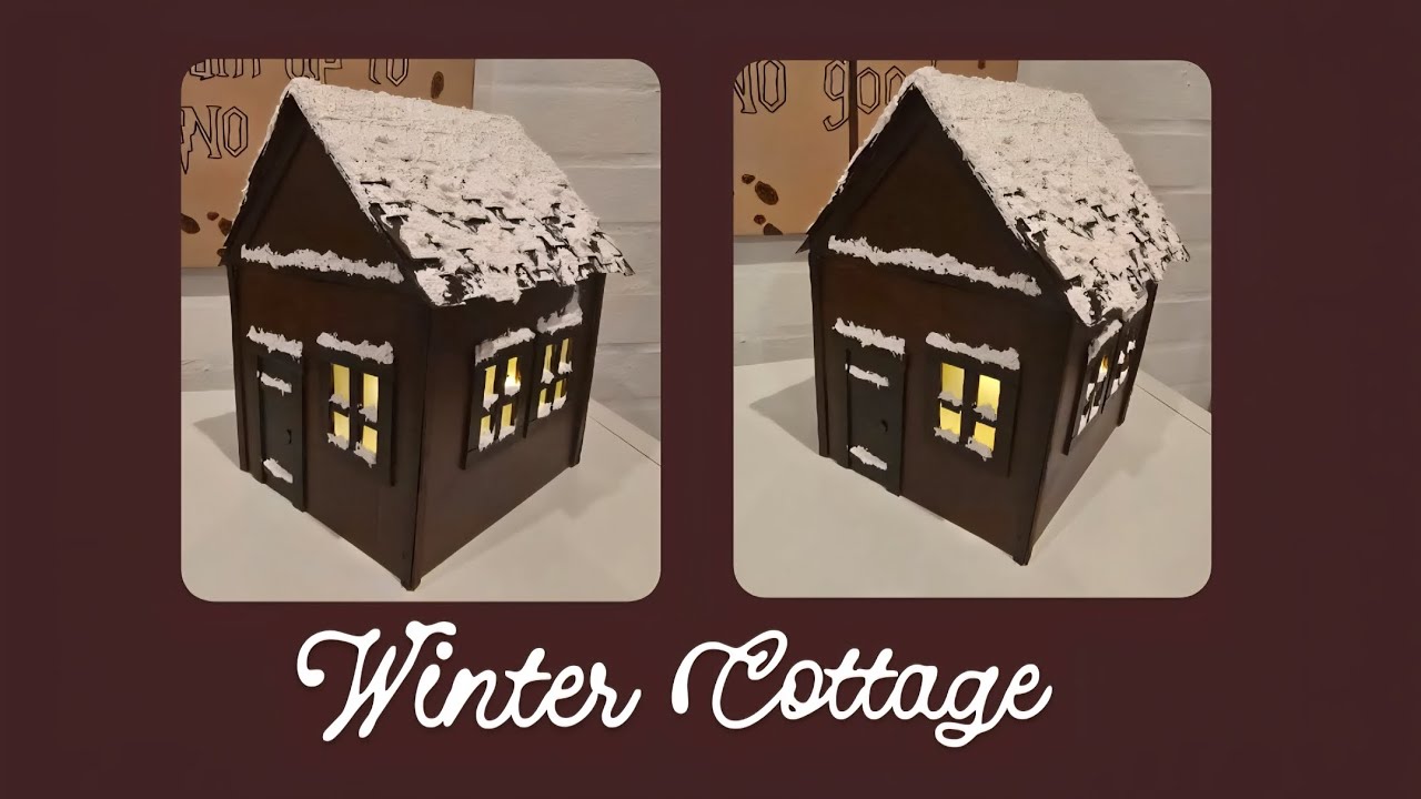 DIY WINTER COTTAGE | Small cardboard house | Crafting an amazing and ...