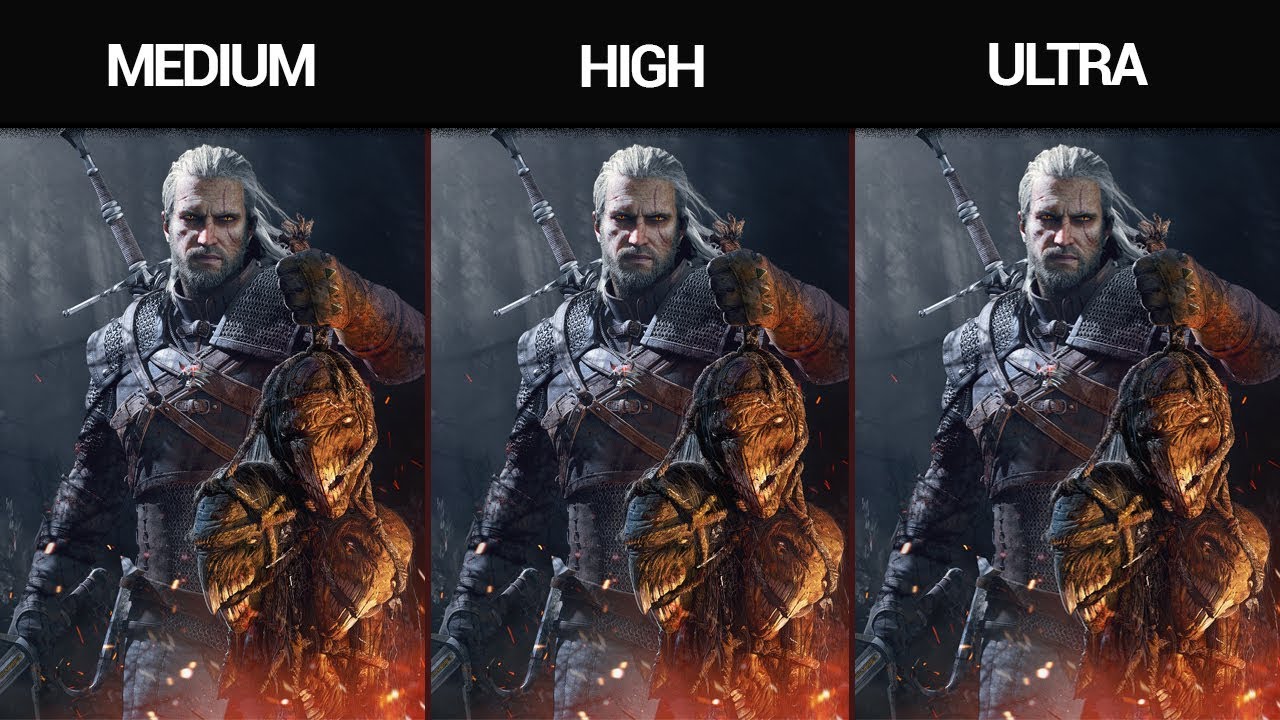 The Witcher 3 Graphics Comparison: Medium vs High vs Ultra - YouTube