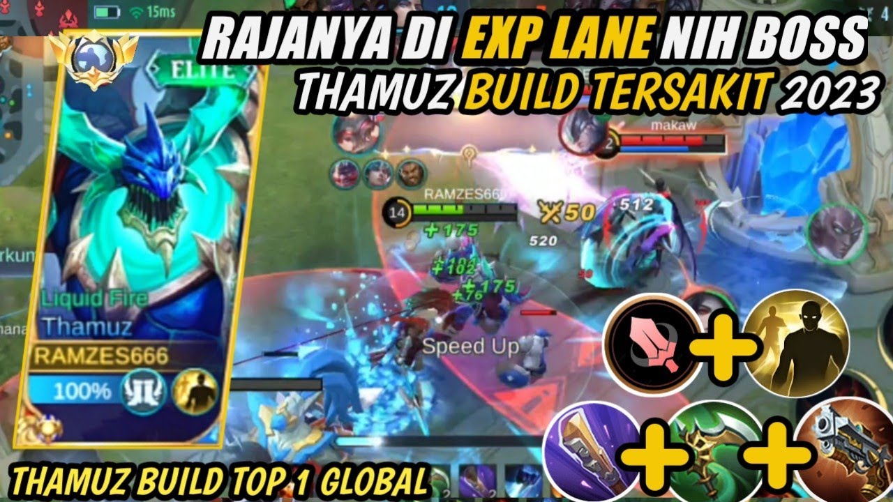 THAMUZ FIGHTER TERKUAT TANGGUH DI EXP LANE | THAMUZ BEST BUILD 2023 ...
