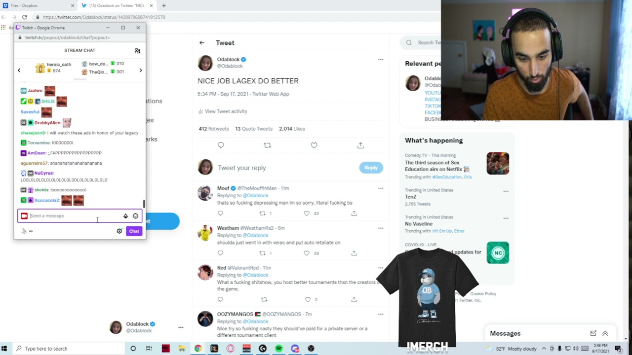 Odablock explains lag to his mother after lagging out of a tournament ...