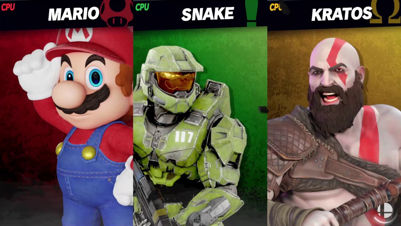 Mario vs Master Chief vs Kratos: SSBU Mods Quickie -By MaroonRed ...