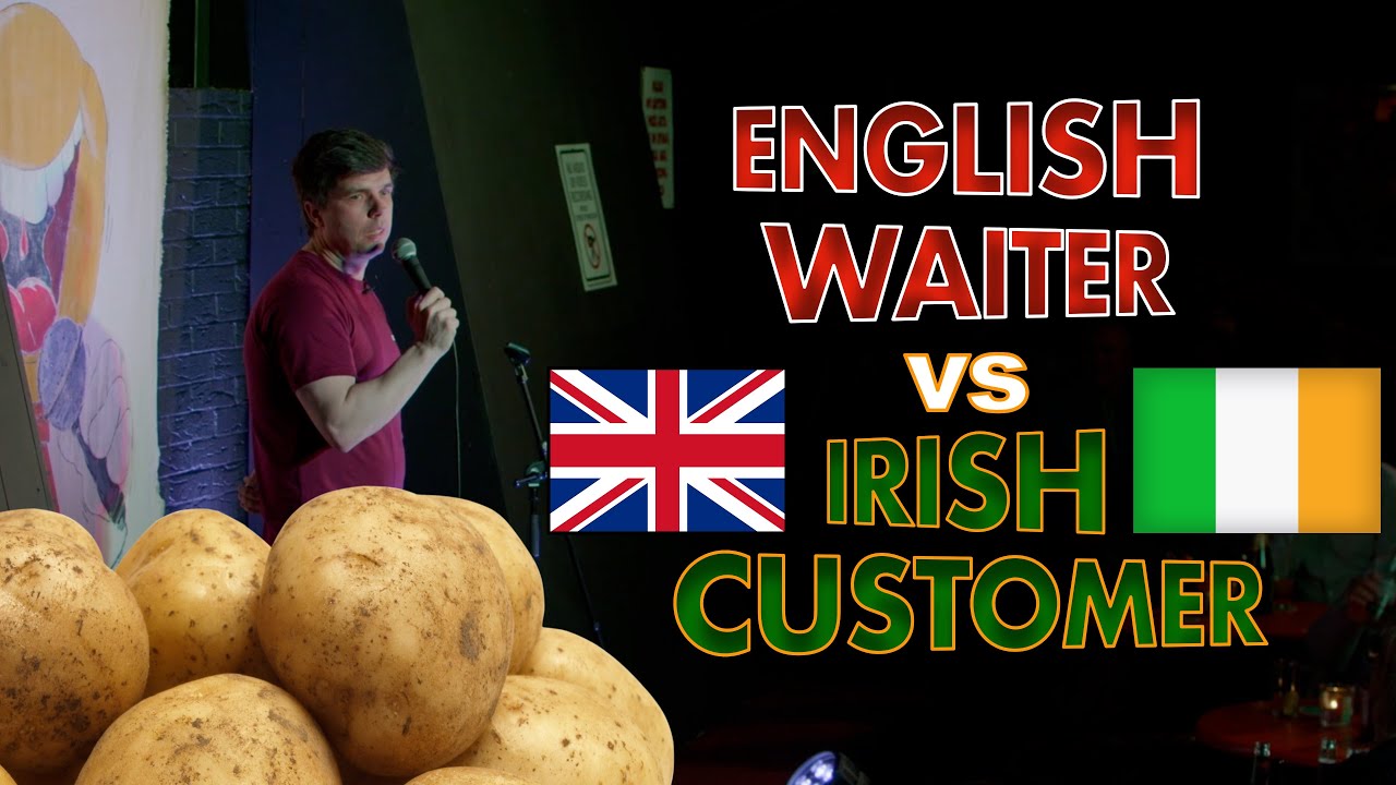 English Waiter VS Irish Customer - An Irish Experience in England - YouTube