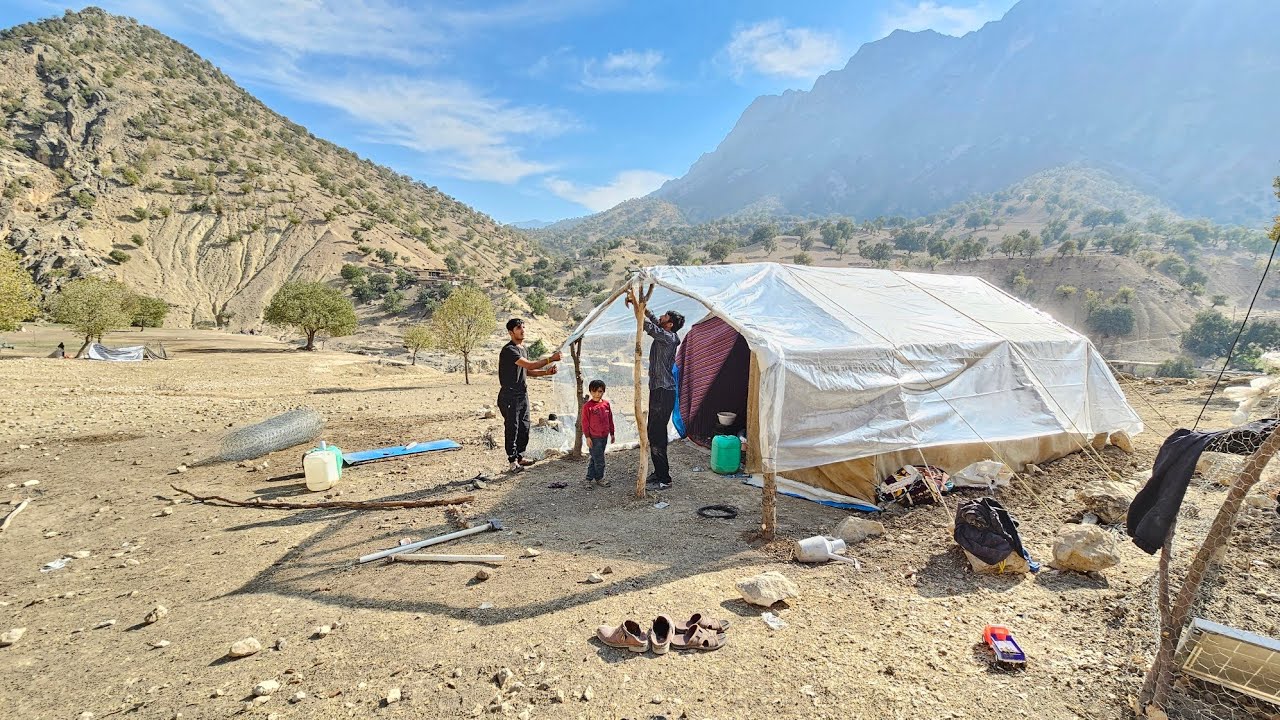 The Hardships & Beauties of Nomadic Life -Omid Family Prepares the Tent ...