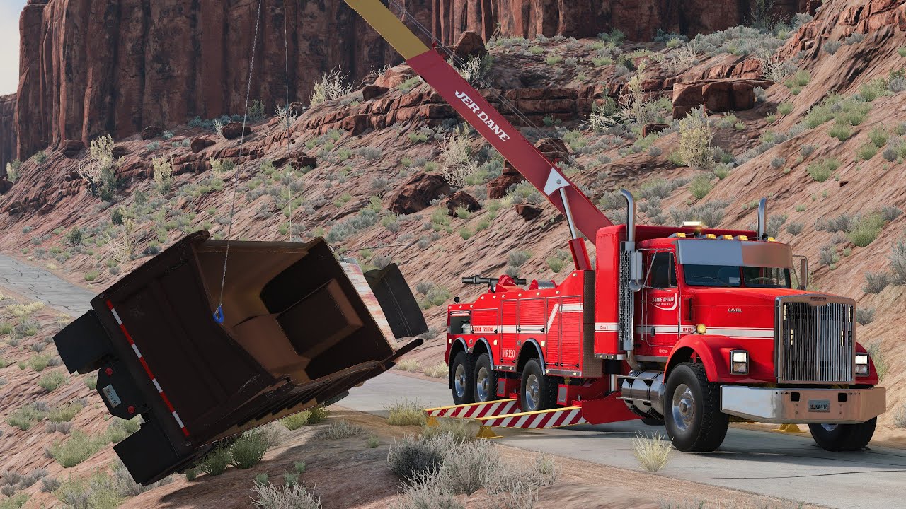 Epic new Jamie Davis rotator recovers an old rusty dump truck! - YouTube