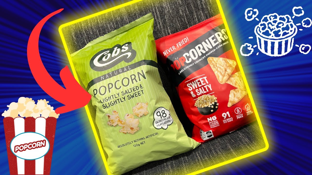 Cob's Natural Popcorn Slightly Sweet 🇦🇺 vs Popcorners Sweet and Salty ...