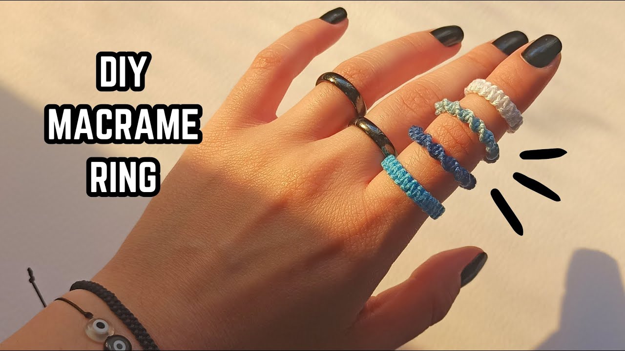 How to Make Square and Spiral Knot Macrame Ring • Macrame Ring Tutorial ...