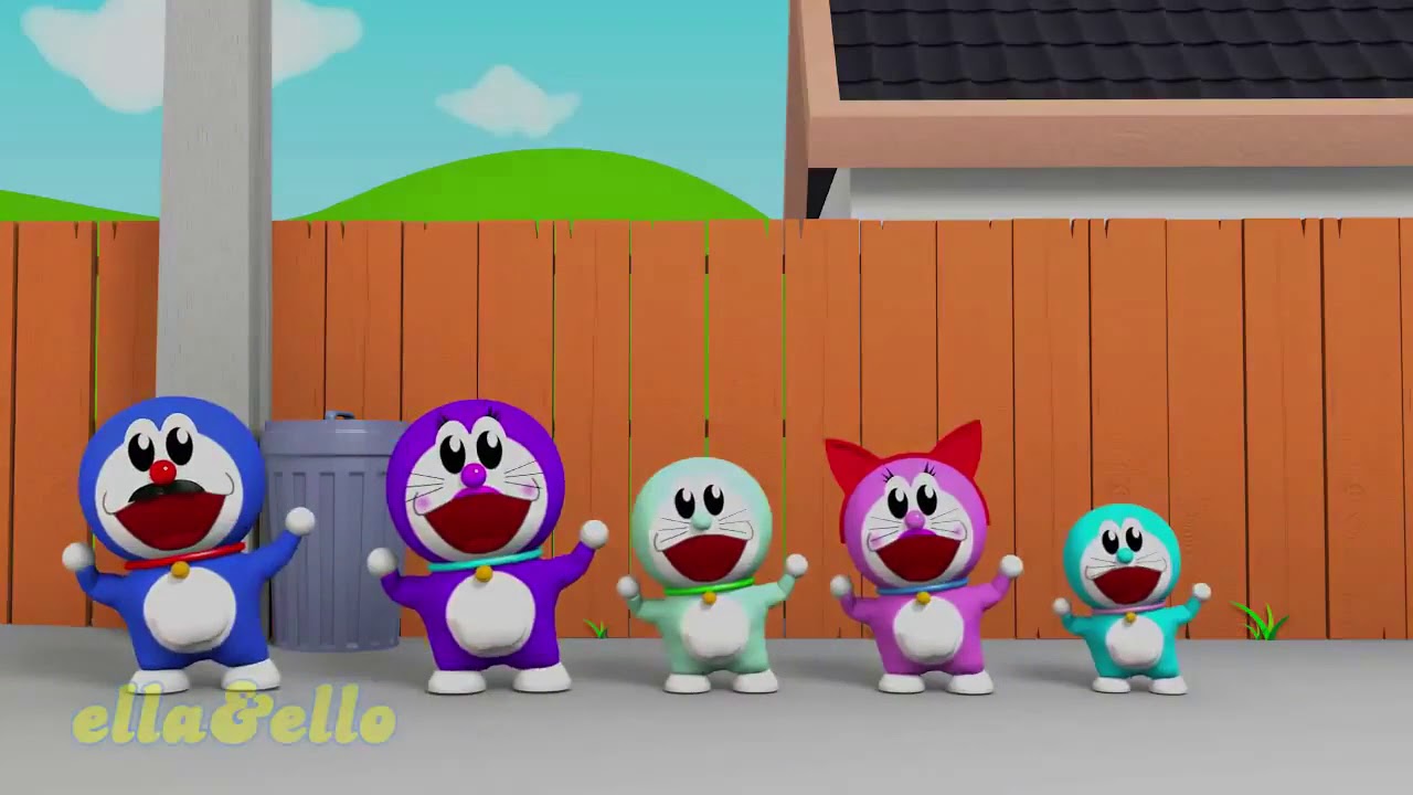 Doraemon Finger Family Nursery Rhyme | Ella&Ello Official - YouTube
