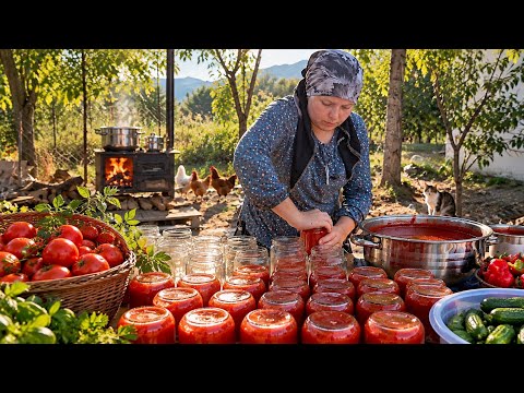 Tek Başıma 85 Kilo Domatesi Kışa Hazırlandım ! | Köy Hayatı | 4K