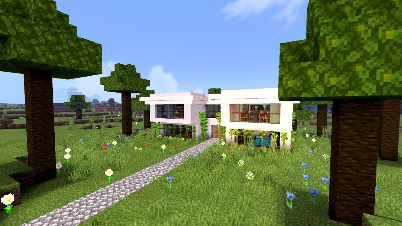 Beautiful high-tech house in minecraft. #minecraft - YouTube