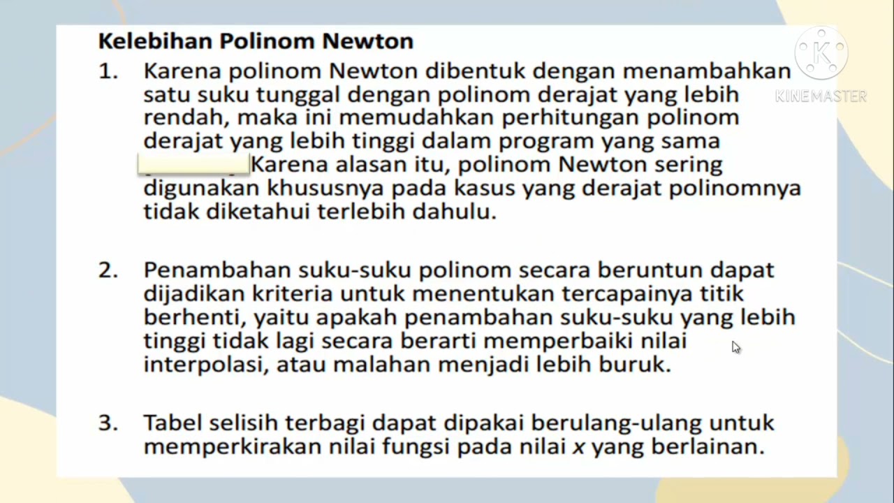 Interpolasi Polinom Newton dan Newton Gregory beserta Contoh Soal dan Pembahasan - YouTube