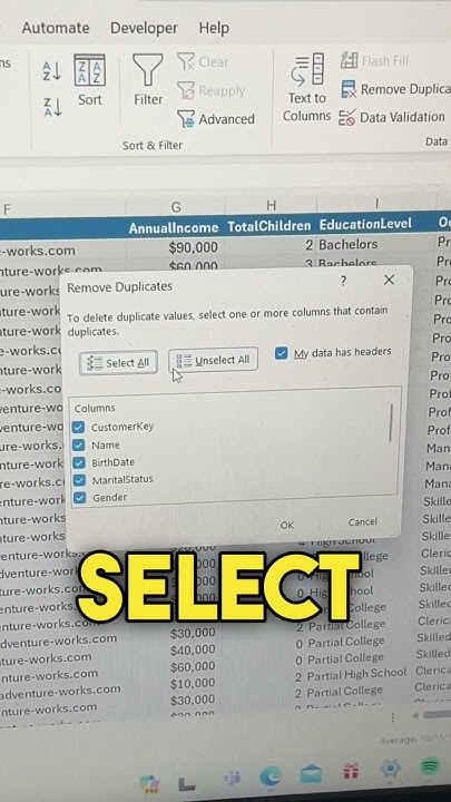 How To Remove Duplicates In Excel Excel Exceltips Viral Viralvideo Shorts Shortvideo