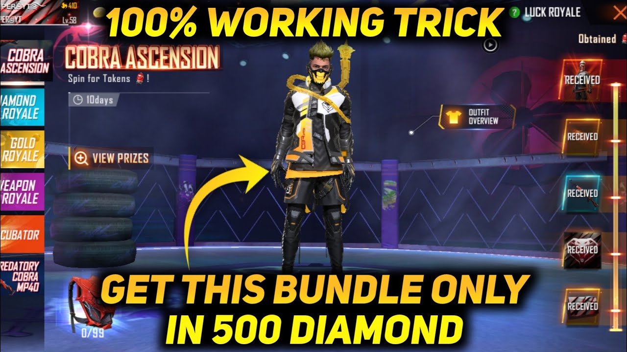 LEGENDARY COBRA RAGE BUNDLE| LEGENDARY ROYALE FREE FIRE|SNIPER GAMING ...