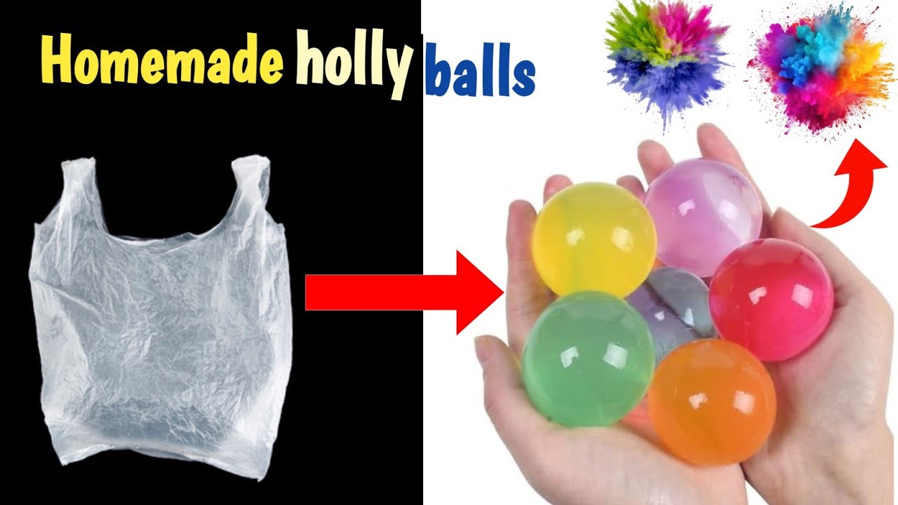 How to make Holi balls at home/colourful balls/crazy balls/DIY holi ...