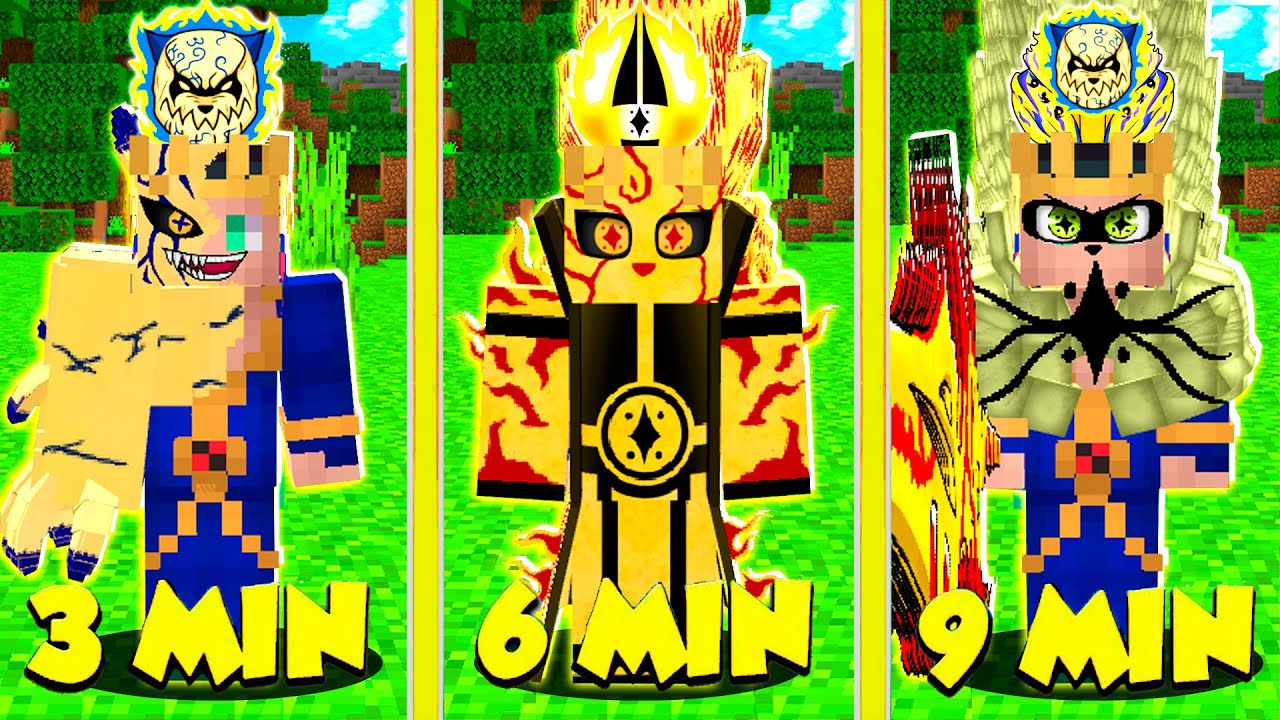 Minecraft PERO cada 3 minutos USAMOS una FORMA BIJUU de SHUKAKU! - YouTube