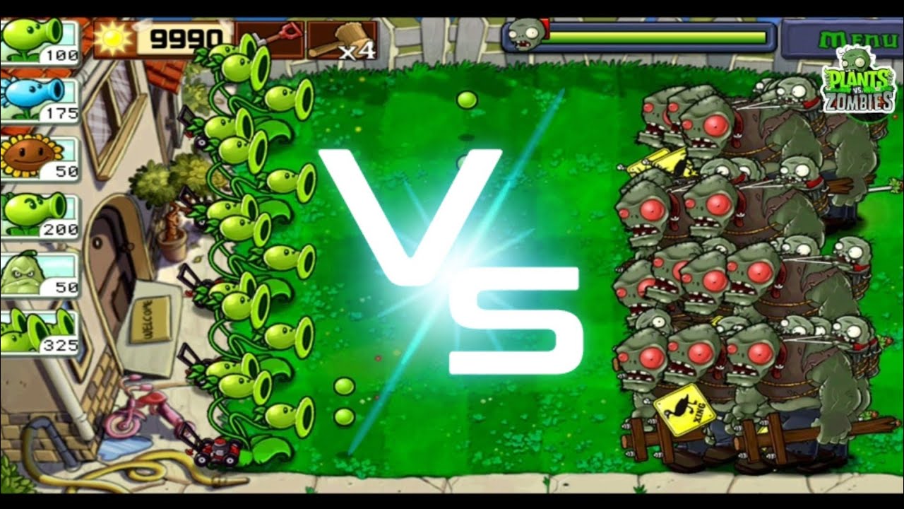 giant threepeater vs giga gargantuar survival day #gaming #pvz #pvz2 ...