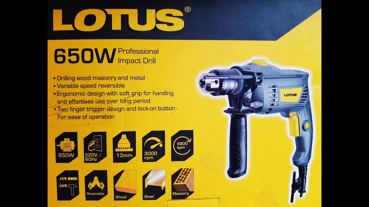 Lotus 650W Professional Impact Drill - YouTube