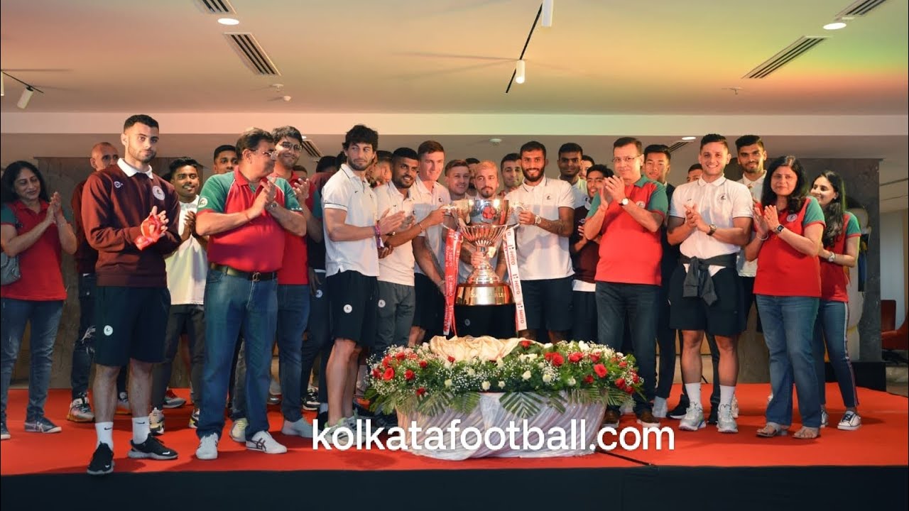 Celebration with the ISL Champion's Cup by ATK Mohun Bagan at the RPSG ...