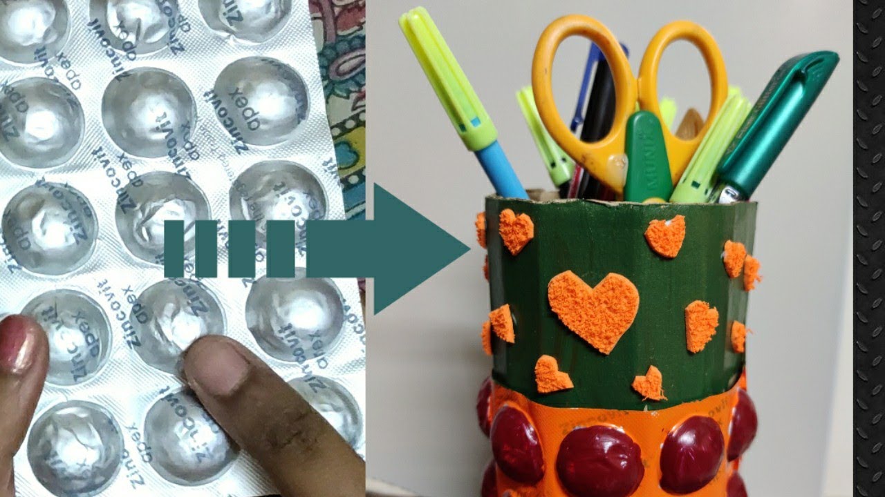 Reuse idea with medicine wrapper|| Art from waste... ️ - YouTube