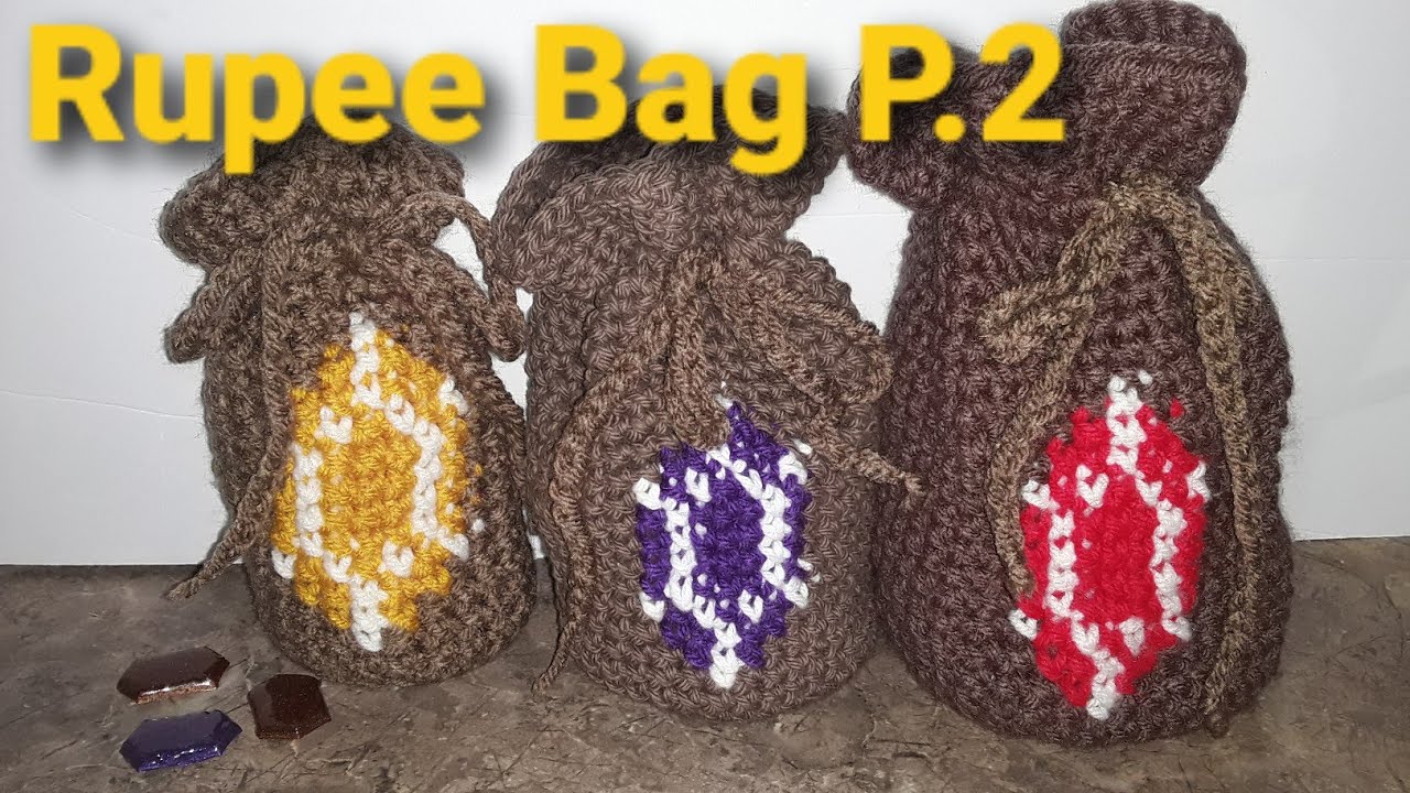 Crochet Zelda Rupee Pouch P.2 Tutorial - YouTube