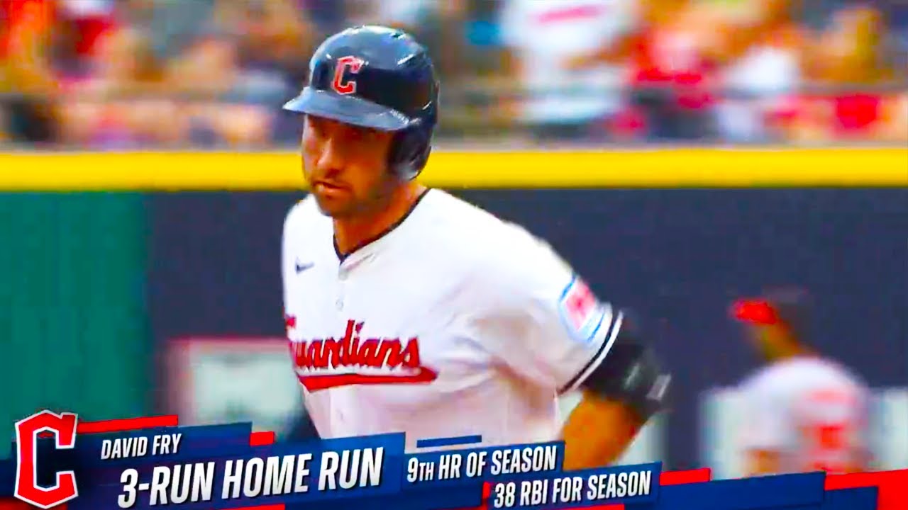 David Fry 407 ft 3 Run Home Run takes Trevor Rogers DEEP | Guardians vs ...