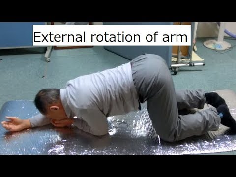 External rotation of arm on Elbows and knees - YouTube
