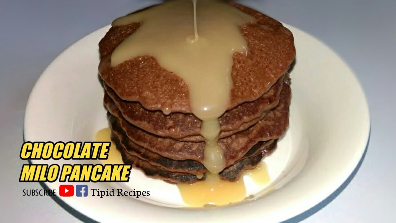 How To Make CHOCOLATE MILO PANCAKE for breakfast - Tipid Recipes - YouTube