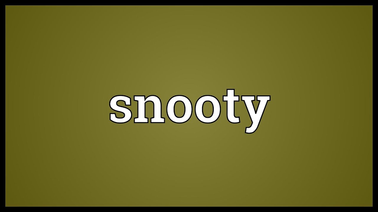 Snooty Meaning - YouTube