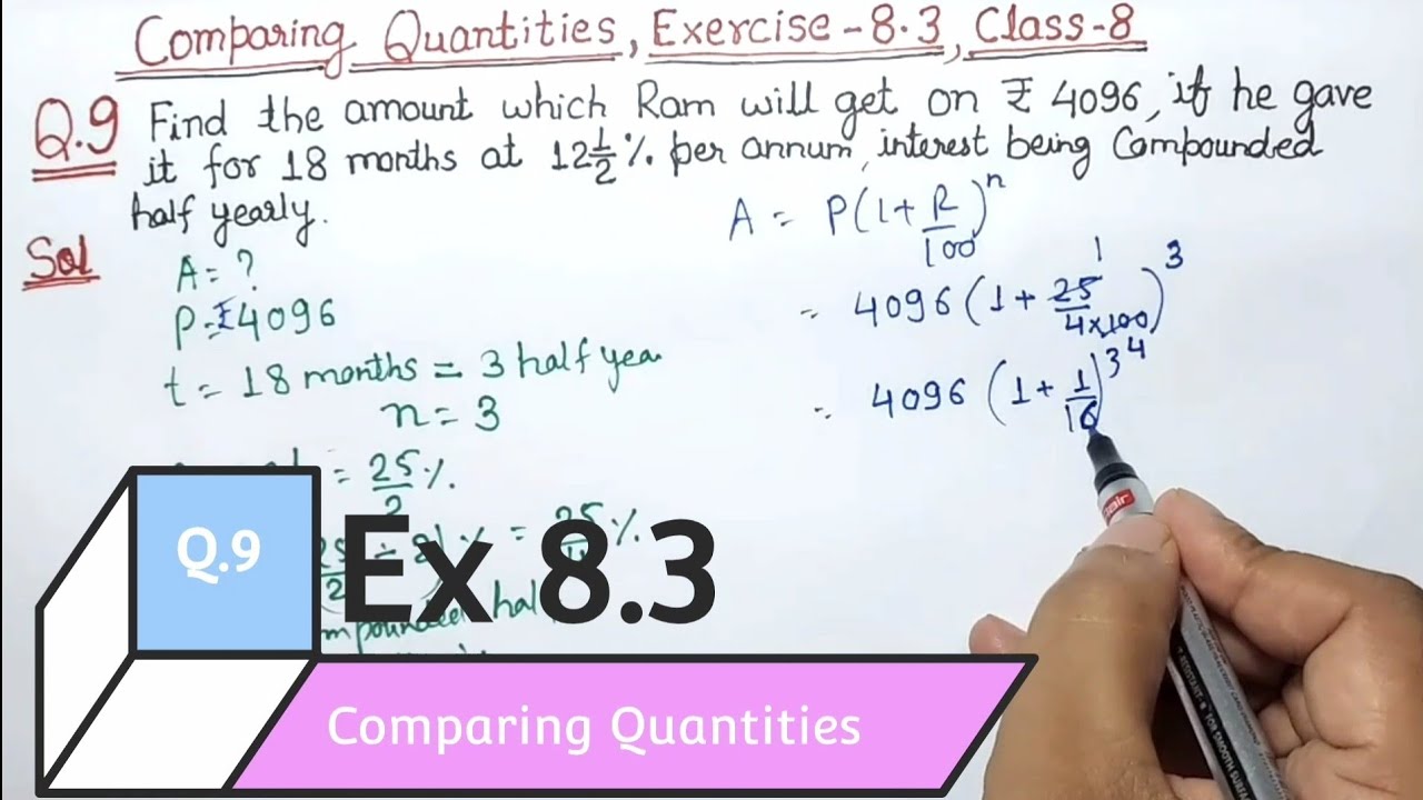 Exercise 8.3 Question 9 class 8 | Ex 8.3 Q9 maths 8 | Ch 8 Comparing ...