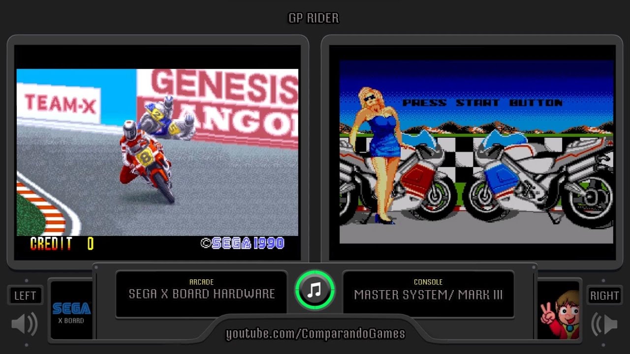 GP Rider (Arcade vs Master System) Side by Side Comparison - YouTube