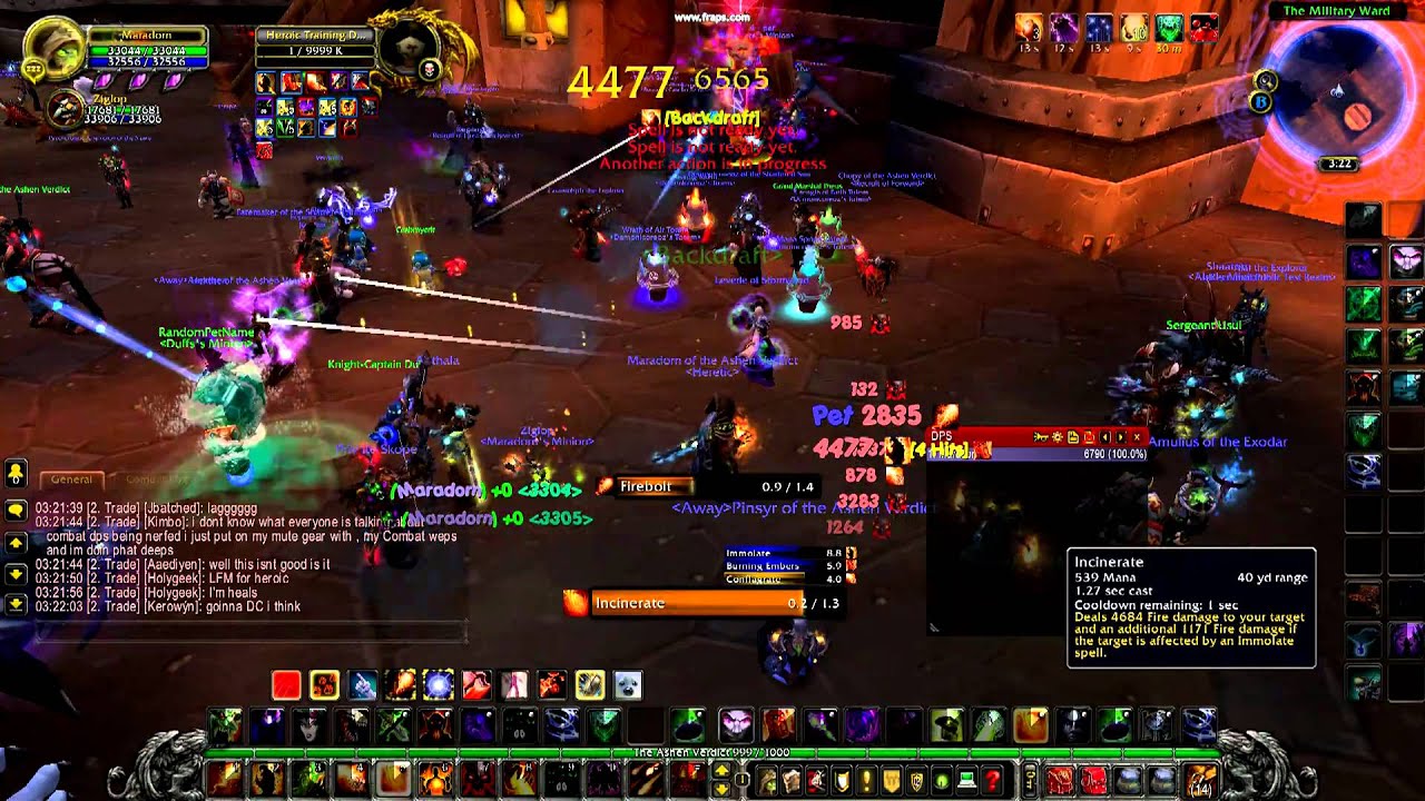 Destro Lock 4.01 PTR changes and dps test - YouTube