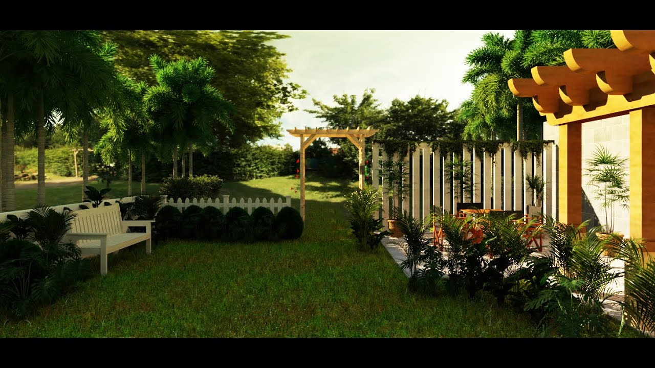 SketcUp Vray - Exterior #5 Garden (Vray Rendering) - YouTube