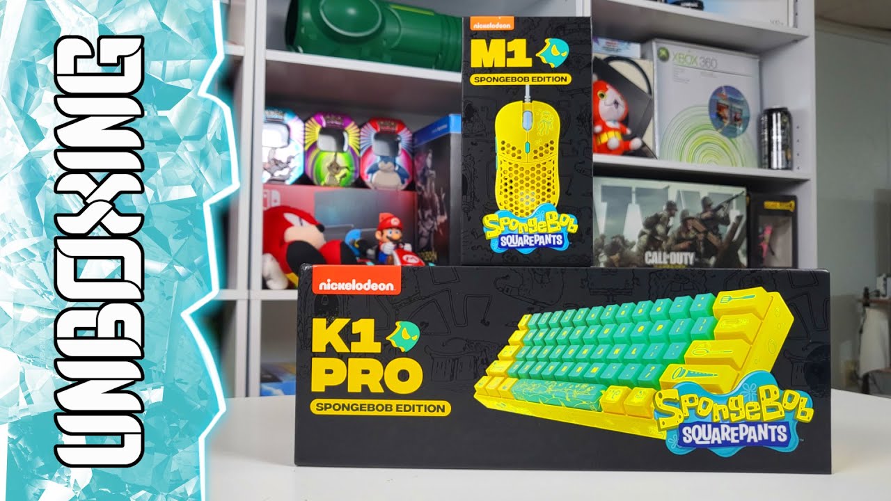 Spongebob Squarepants Edition Ghost K1 Pro Keyboard & M1 Mouse Unboxing ...