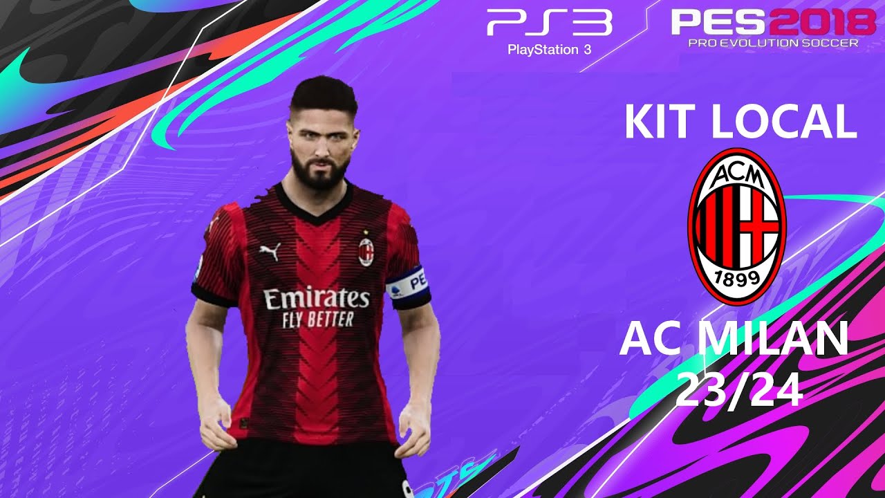 Kit Local AC Milan 23/24 Para PES 2018 PS3 - YouTube