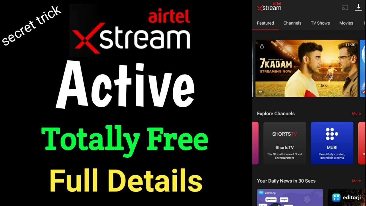 Airtel Xstream Active Free / How to Airtel Xstream Free / Airtel ...