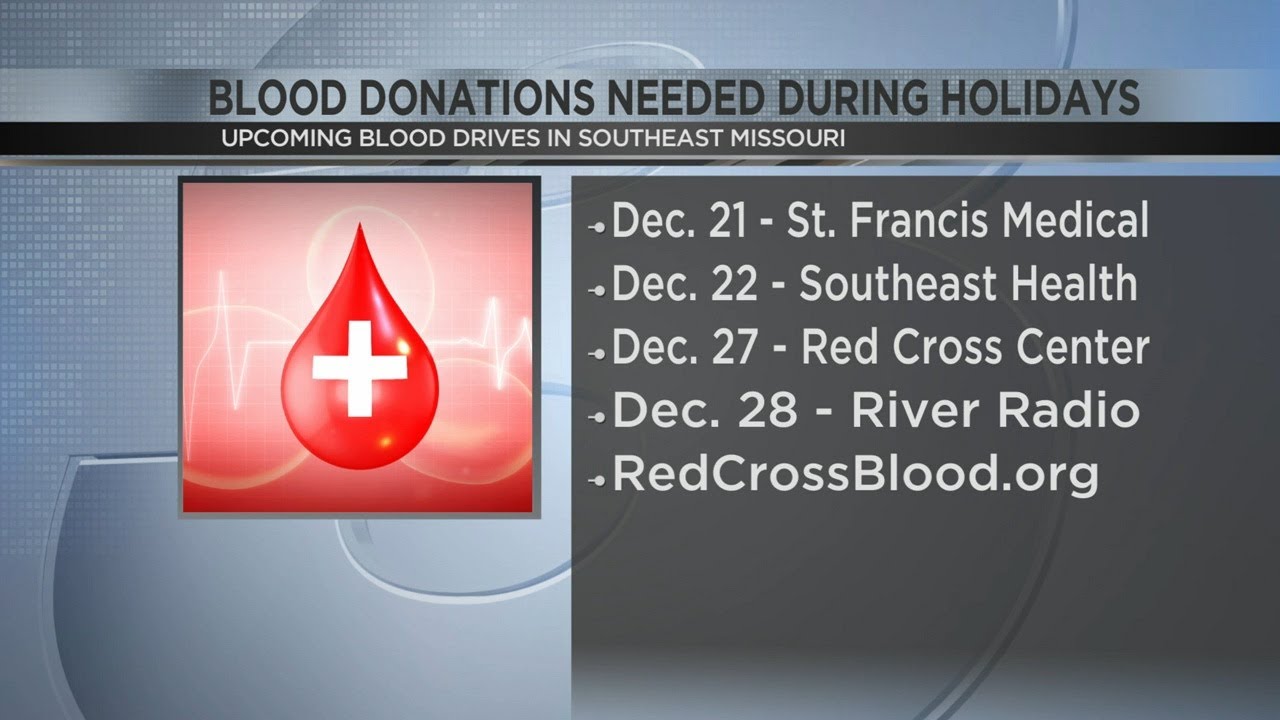 Upcoming blood donation locations in southeast Missouri - YouTube