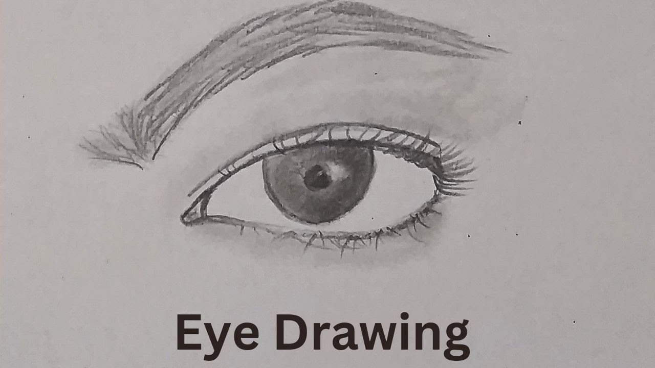 How to draw front Eye tutorial/realistic eye drawing - YouTube