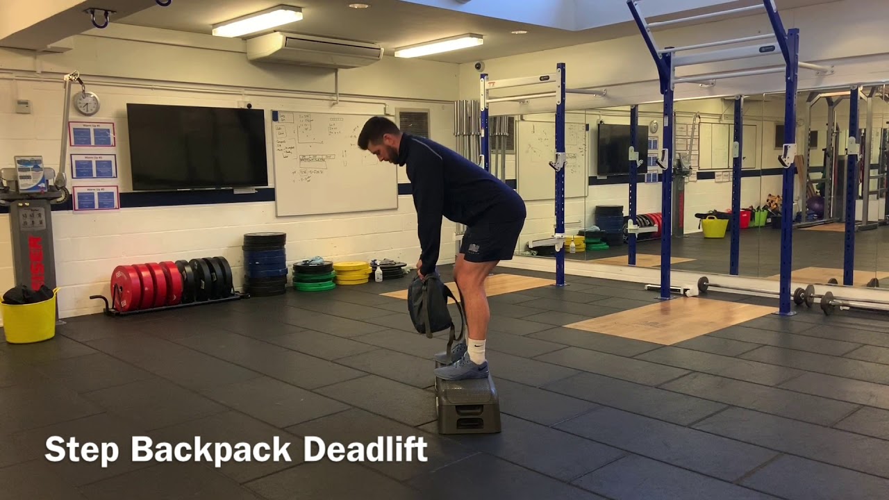Step Backpack Deadlift - YouTube