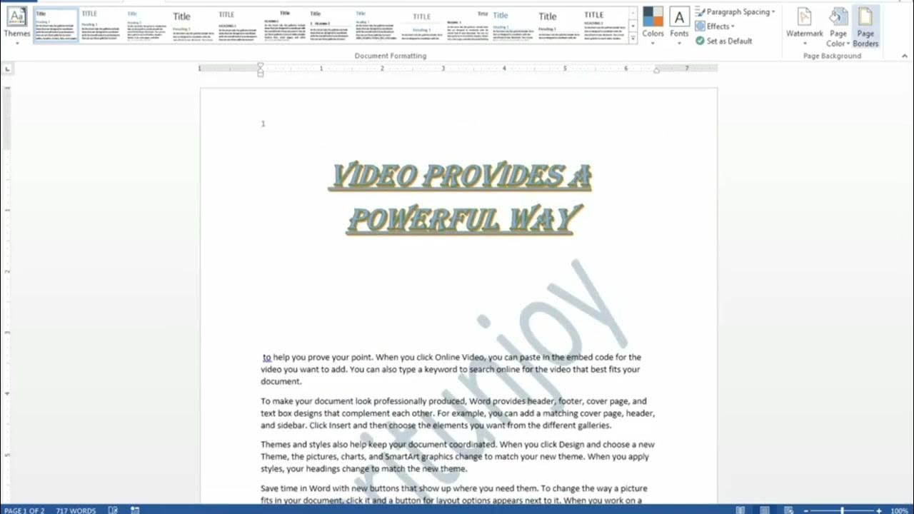 how to insert page border in MS word - YouTube