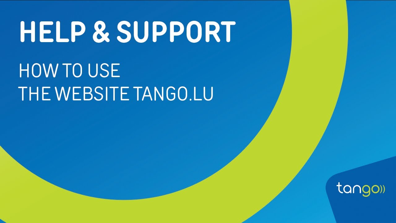 (EN) - Help and Support: how to use Tango.lu - YouTube
