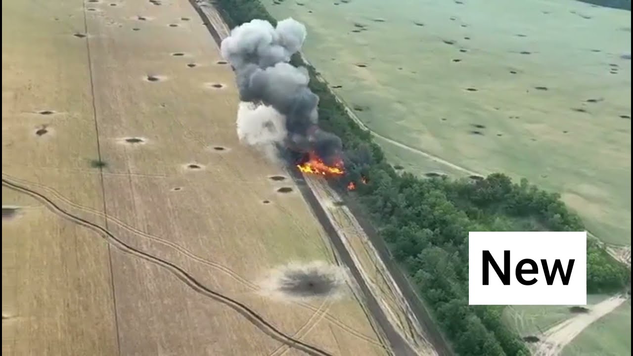 Devastating strike on Russian tank Never seen a turret flying so high ...