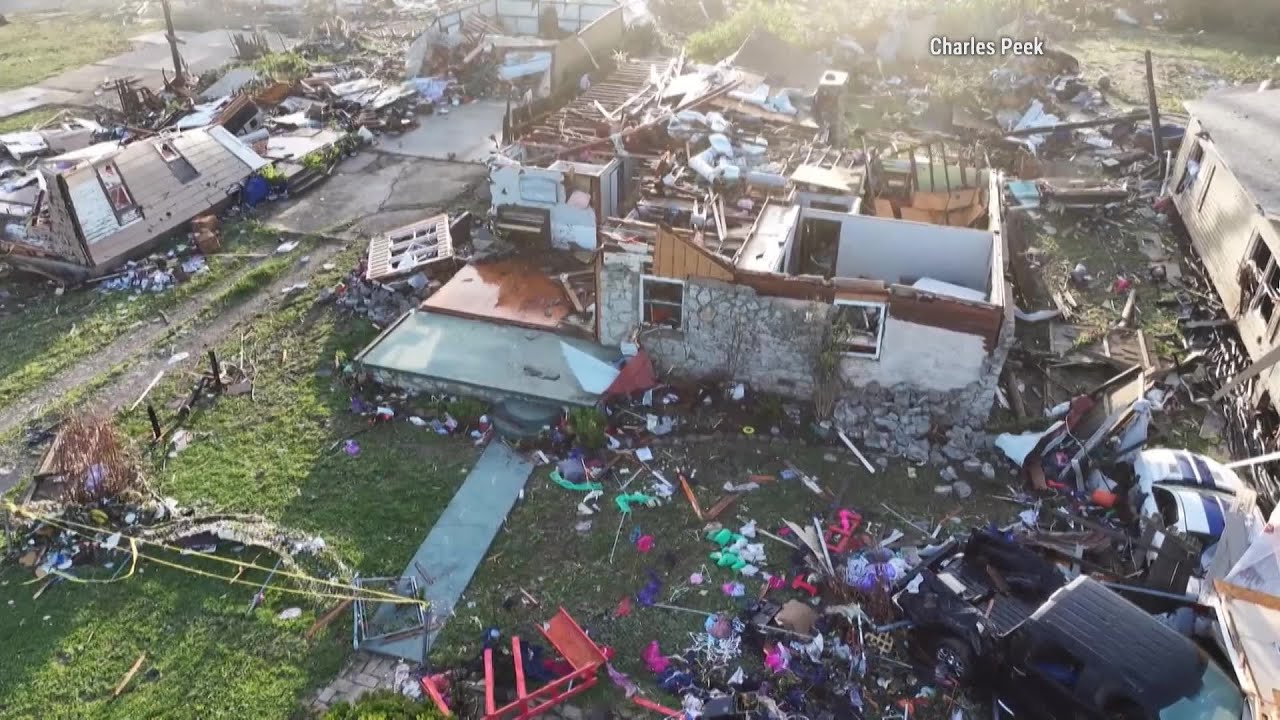 DRONE FOOTAGE: Northeast Oklahoma Tornado Aftermath - YouTube