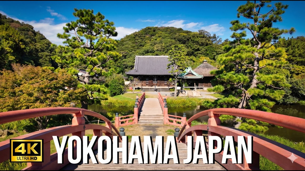 YOKOHAMA JAPAN 4K ASMR Walking Tour - Hidden Paradise: Shomyoji & Sea ...